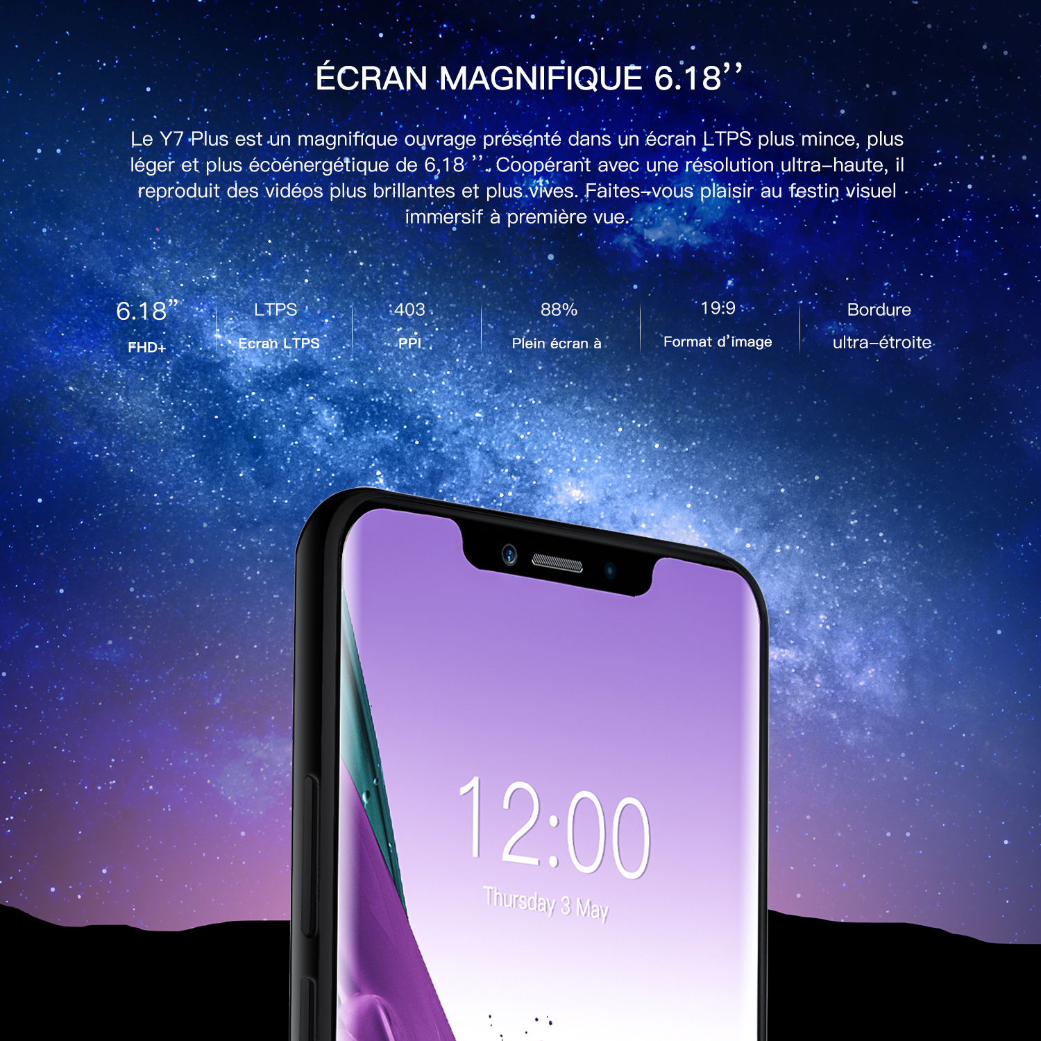 DOOGEE Y7 PLUS Smartphone 4g Débloqué 6.18" Ecran 5080mAh 64GB 16.0MP ...